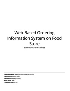 Web-Based Ordering Information System on Food Store - Repository